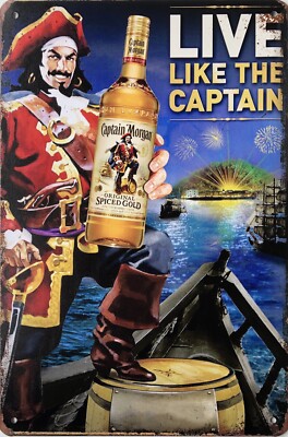 Captain Morgan Beer Rustic Vintage Metal Tin Signs Man Cave, Shed & Bar ...