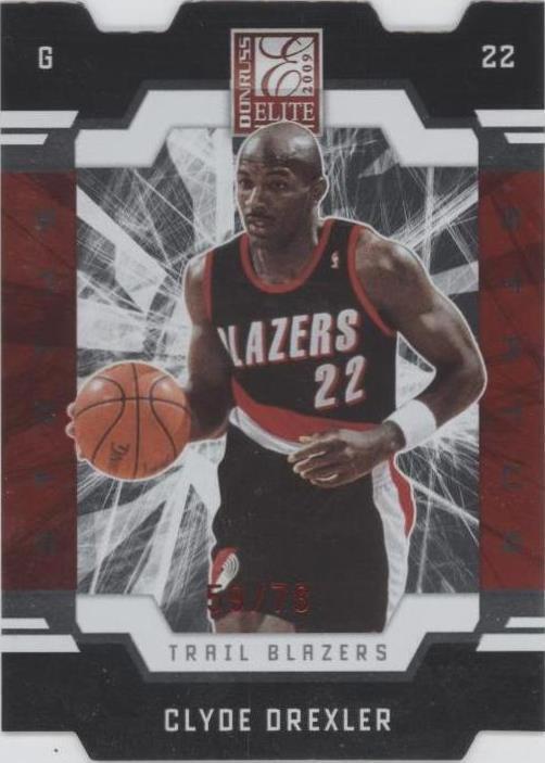 2009-10 Donruss Elite - Clyde Drexler #141 Status Red Die-Cut /78 for ...