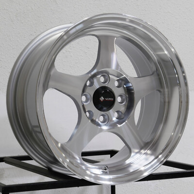 17x8 Vors SP1 4x100/4x114.3 30 Silver Machined Wheels Rims Set(4) 73.1 ...