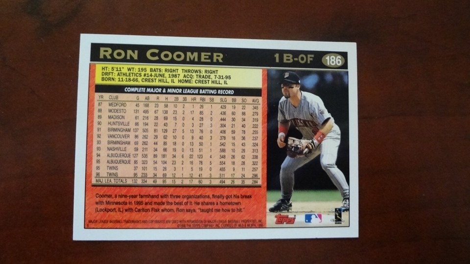 1997 TOPPS # 186 RON COOMER BASEBALL CARD | eBay