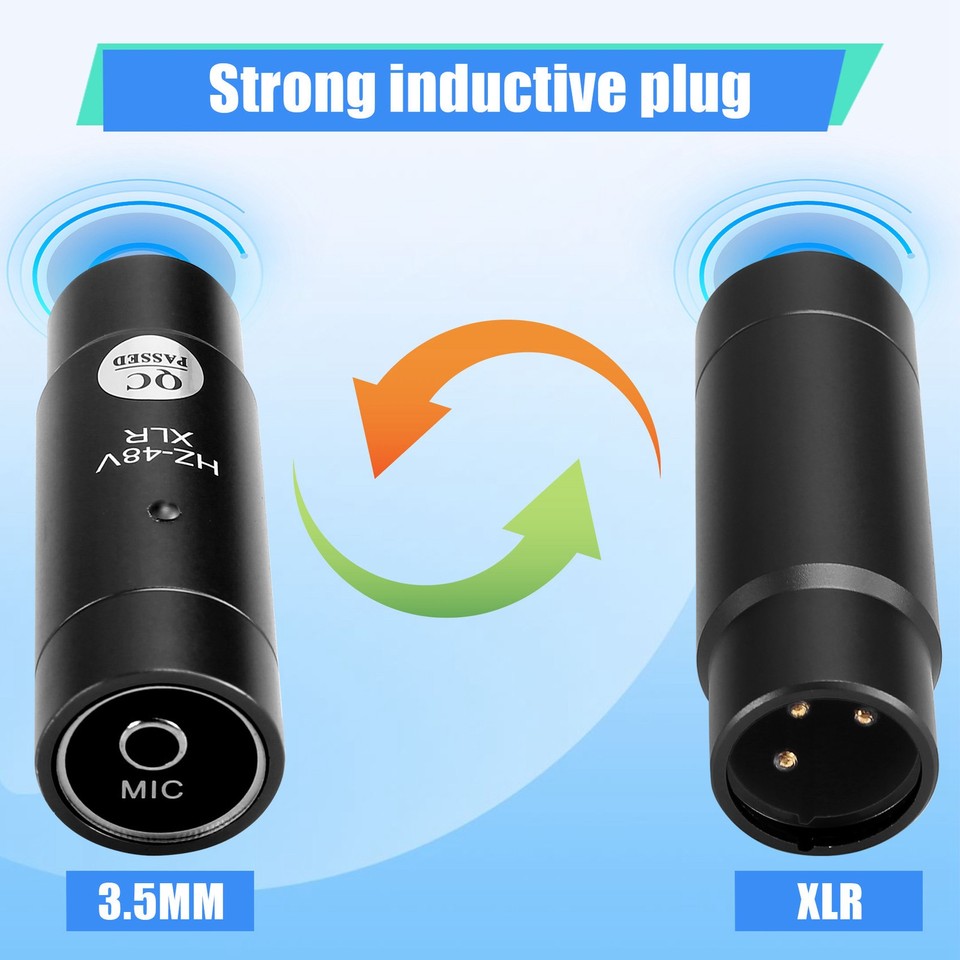 Phantom Adapter Microphone System Audio Mixer for Condenser Mic 48V ...