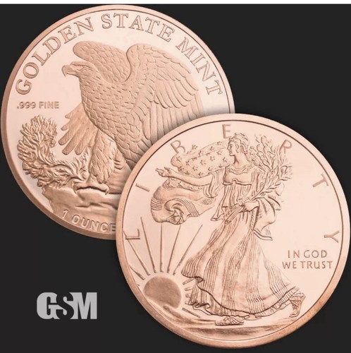 Lot of Ten (10) 1oz Copper Rounds (Random Designs/Mints)-Secondary ...