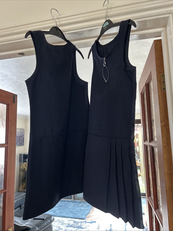 George Navy Blue Pleated Girls Pinafore | eBay UK