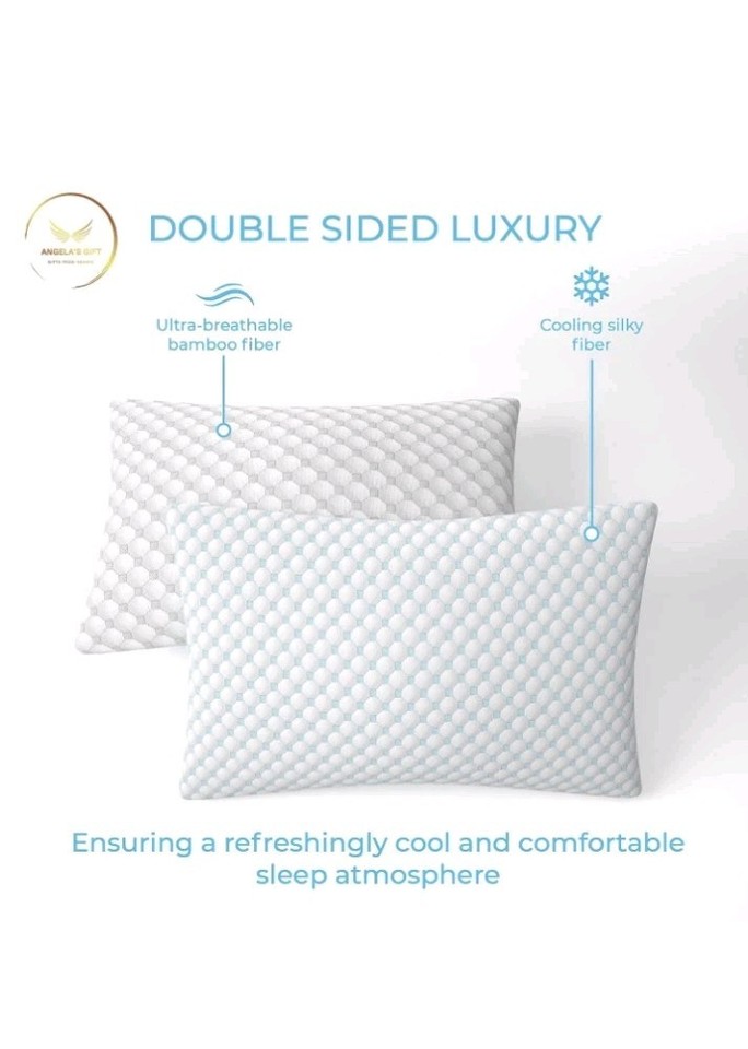 Angela's Pillow, Memory Foam Pillow, Double Sided Cooling Pillow with ...