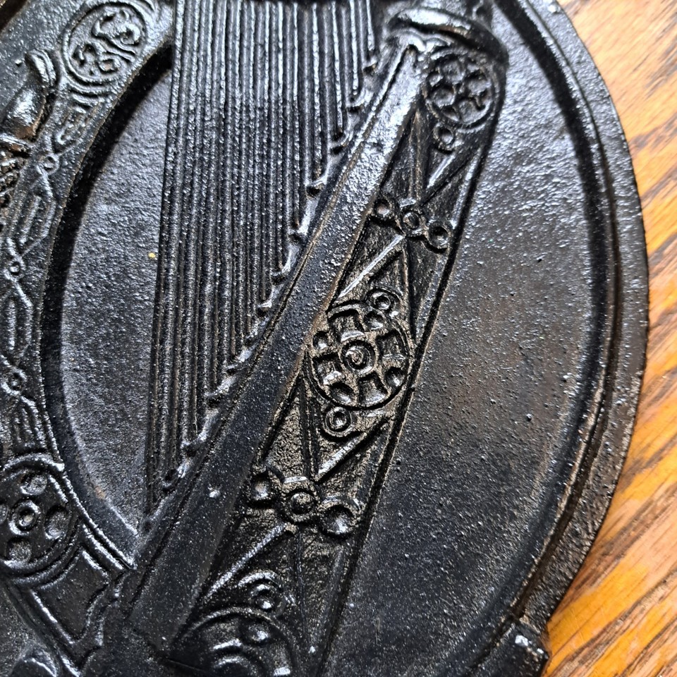 Vintage Irish Cast Iron Black Wall Plaque Eire 11'' Tall | eBay