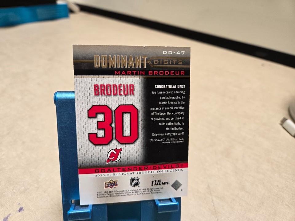 2021 Upper Deck Dominant Digits Auto Martin Brodeur | eBay