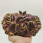 Women Metal Floral Clutches Wedding Party Bag Flower Rose Handbag | eBay