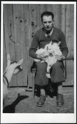 man w goats, shadow, animal, funny Vintage fine art Photograph, 1940's ...