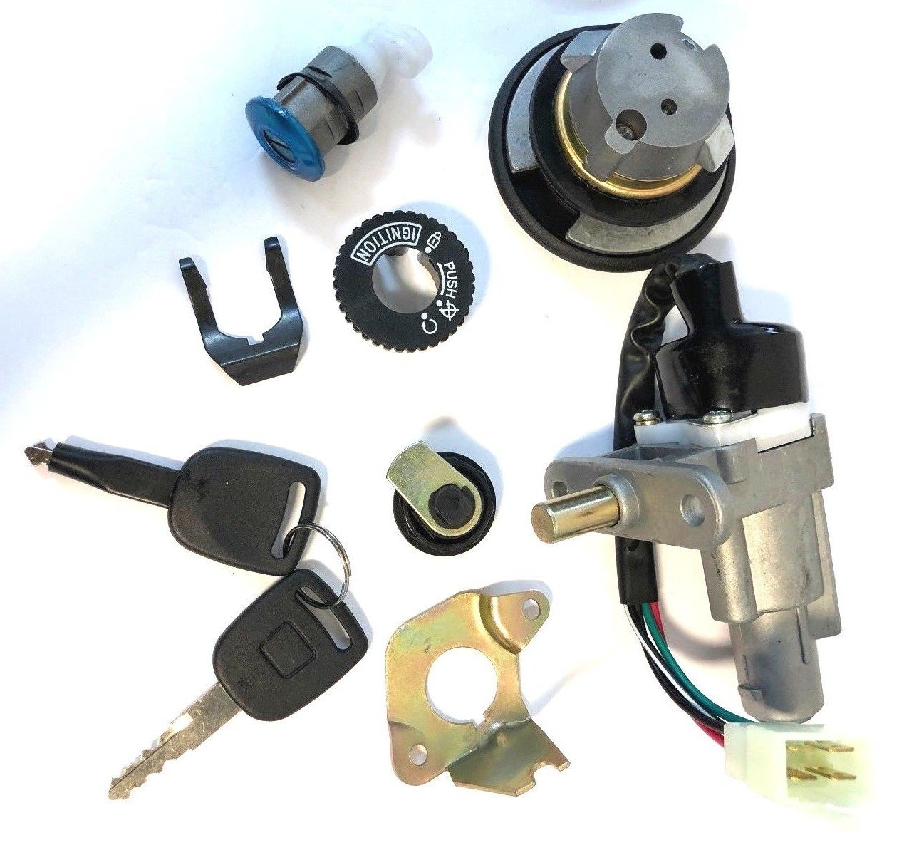 KEY IGNITION LOCK SET SCOOTER GY6 CHINESE 4 STROKE 50-150CC PEACE ZNEN ...