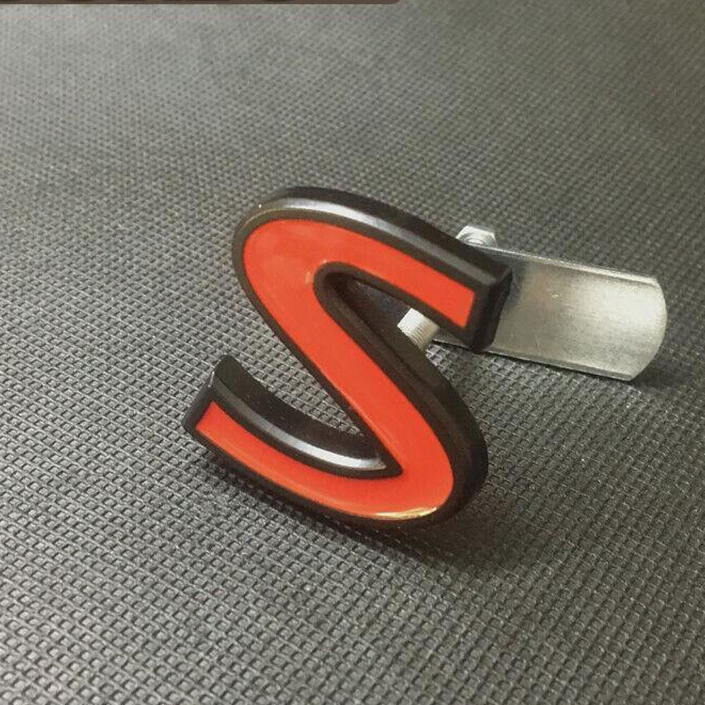 1x Red Black ' S ' Badge Car Front Grill Grille Emblem For Q50 QX50 Q60 ...