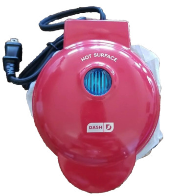 Dash Heart Shaped Mini 4" Waffle Chaffle Maker Red Non Stick | eBay