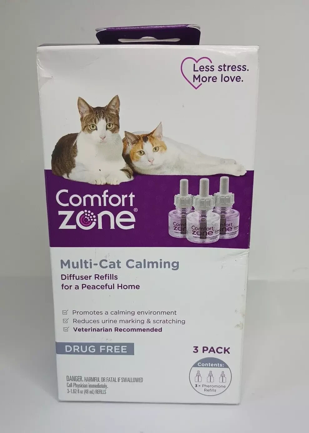 Comfort Zone Multi-Cat Diffuser Refills - Cats & Kittens 3 pk -1.62 Oz ...