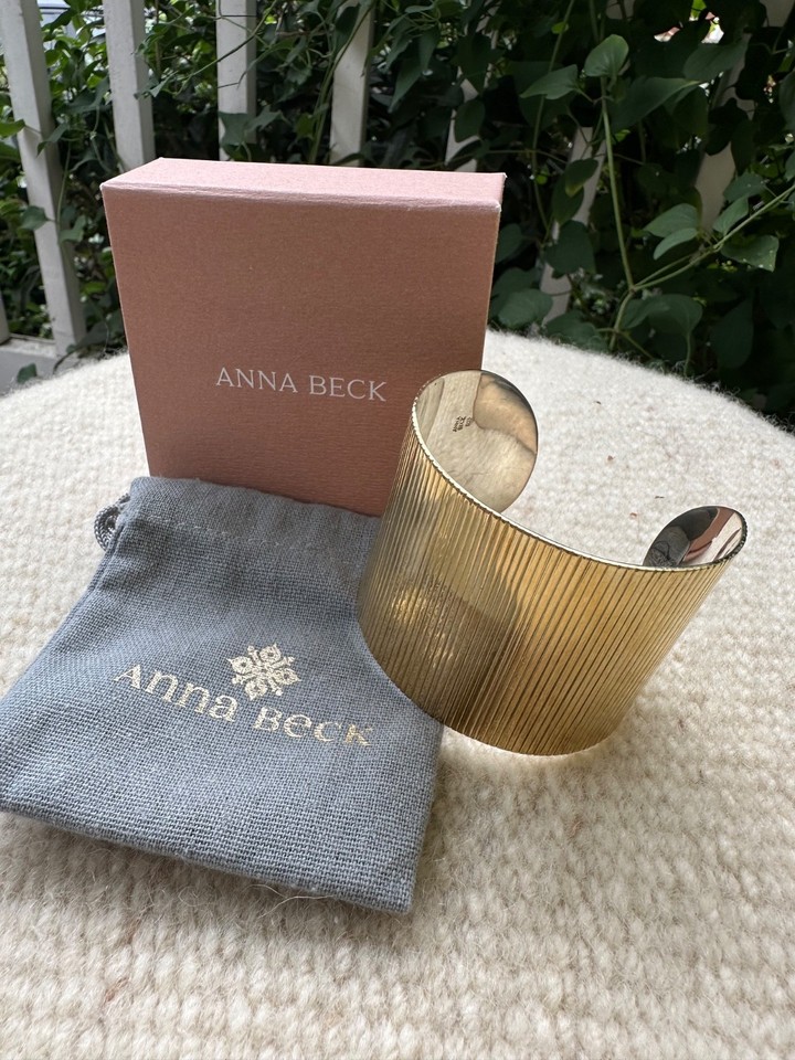 Anna Beck Wide Gold Cuff Bracelet – Handmade in Bali, Sterling Silver ...