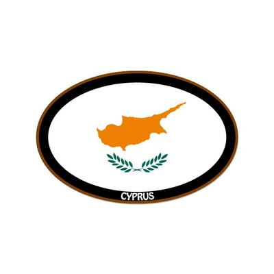 Cyprus Euro oval car window bumper sticker decal 5" x 3" | eBay