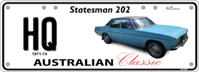 Holden HQ STATESMAN 1971 74 Number Plates GMH Licence Vanity Sign ...