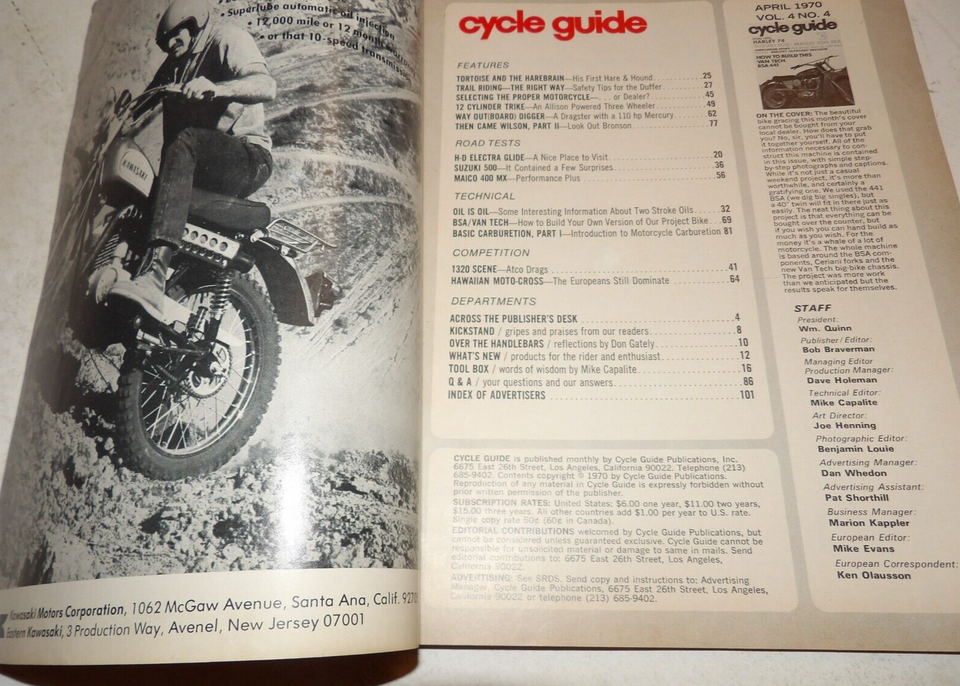 April 1970 Cycle Guide Magazine BSA 441 | eBay