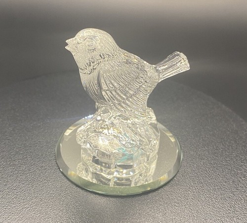 GOEBEL Clear Lead Crystal Bird Miniature Figurine & Mirror | eBay