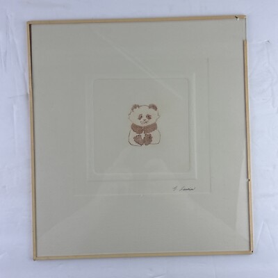 Vintage Embossed Etching of Panda, 12x11 Signed | eBay