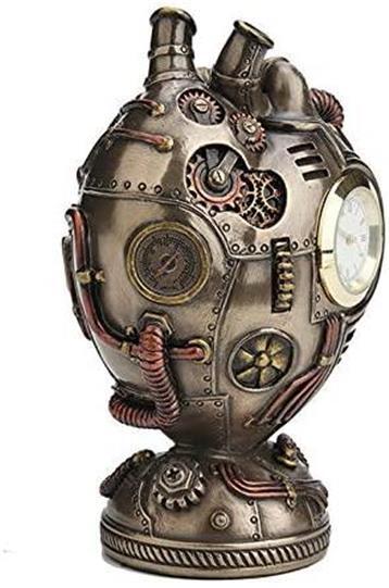 Steampunk Heart Table Clock Sculpture Resin Bronzed NIB Veronese | eBay
