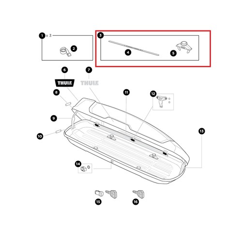 Thule Power Click G3 Quick Fastening for Roof Box Force Vector 52822 | eBay