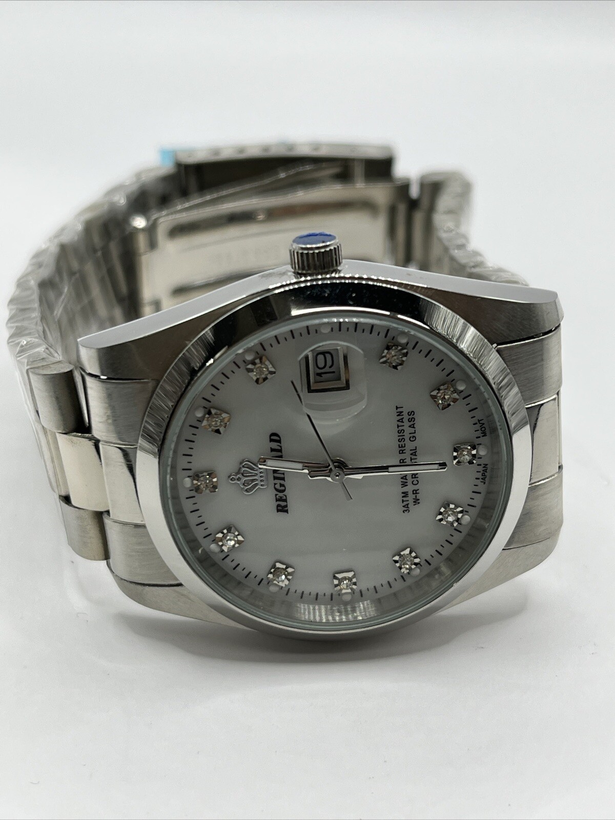 Reginald Mens Wrist Watch Silver Pearl White Analog Quartz. New | eBay UK