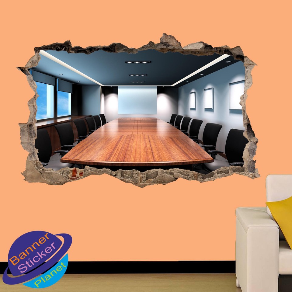 BUSINESS MEETING ROOM WALL STICKERS ART DECALS MURALS ROOM OFFICE SHOP ...