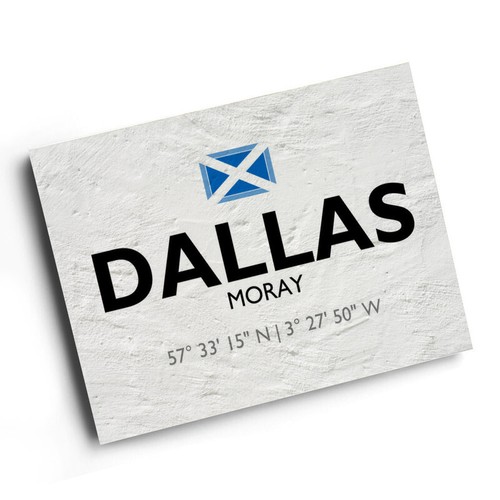 A4 PRINT - Dallas, Moray, Scotland - Lat/Long NJ1252 | eBay