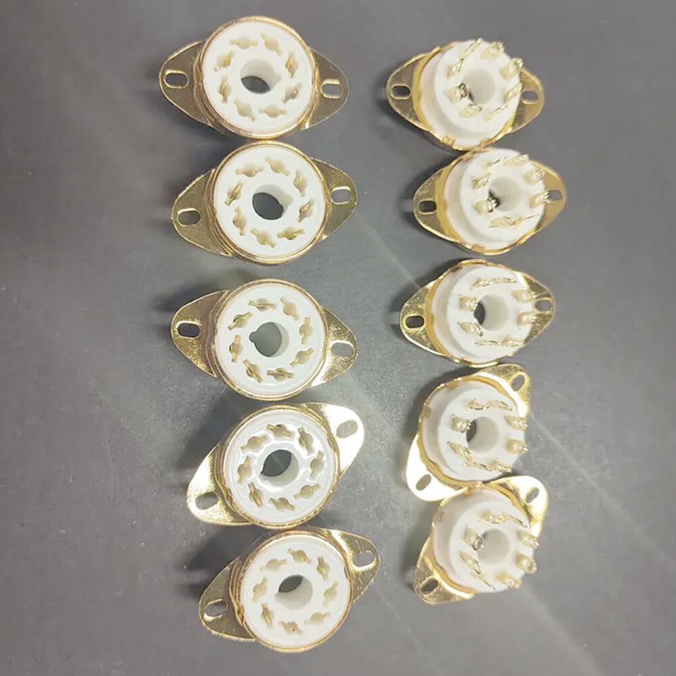 10pc 8Pin Octal Tube Socket Gold For EL34 6L6 6V6 KT66 6SN7 Bottom ...