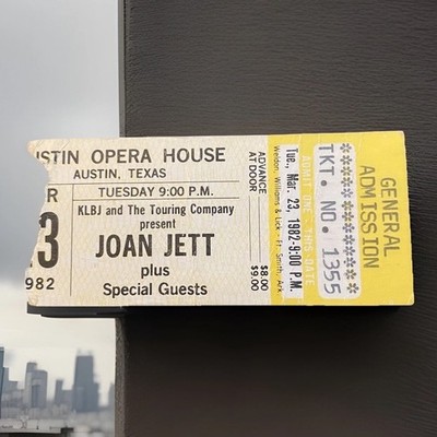 Joan Jett plus Special Guests (3/23/82) Concert Ticket Stub Austin ...