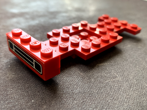 LEGO BA139PB01 RED VEHICLE BASE 4X10 CENTRE HOLE & GRILLE STICKER 623 ...