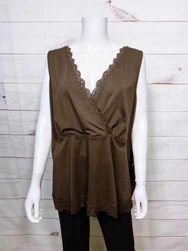 Lane Bryant Womens Top Size 26/28 Brown Lace V-Neck Sleeveless | eBay