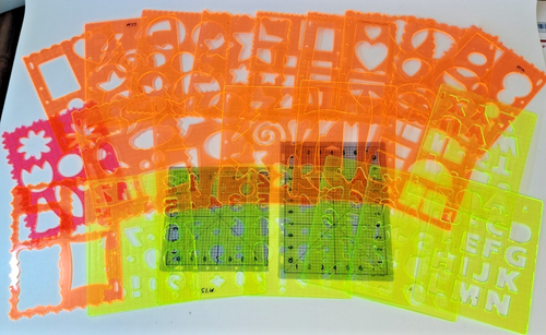Lot Of 23 Fiskars Stencils Hard Plastic Templates Letters Numbers ...