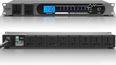 FULODE 2000W Rack Mount Power Conditioner DELAY Strip Supply USB ...