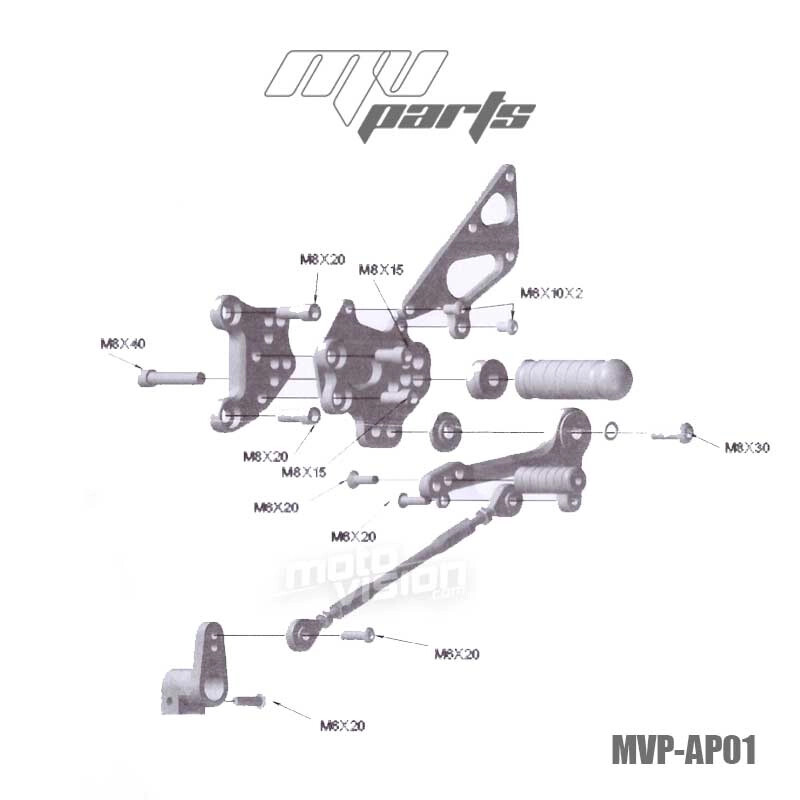 Commandes reculées MV Parts Aprilia RSV4 2009-2016 | eBay