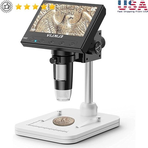 Digital Coin Microscope 1000x W/ 8 LED Lights PC Compatible HD Display ...