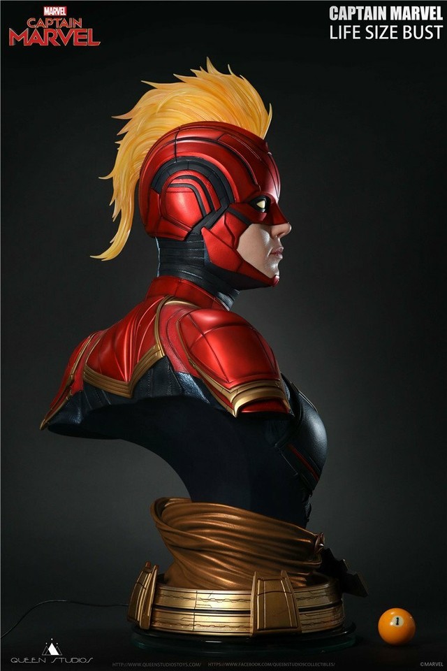Queen Studios 1/1 Captain Marvel Life-size Bust Limited Resin Statue ...