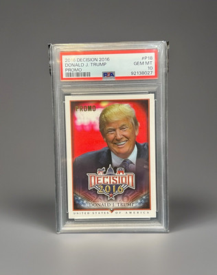 1/1🔥eBay 2016 Leaf Decision #P18 Donald Trump Gold Foil Promo PSA 10💎GM ...