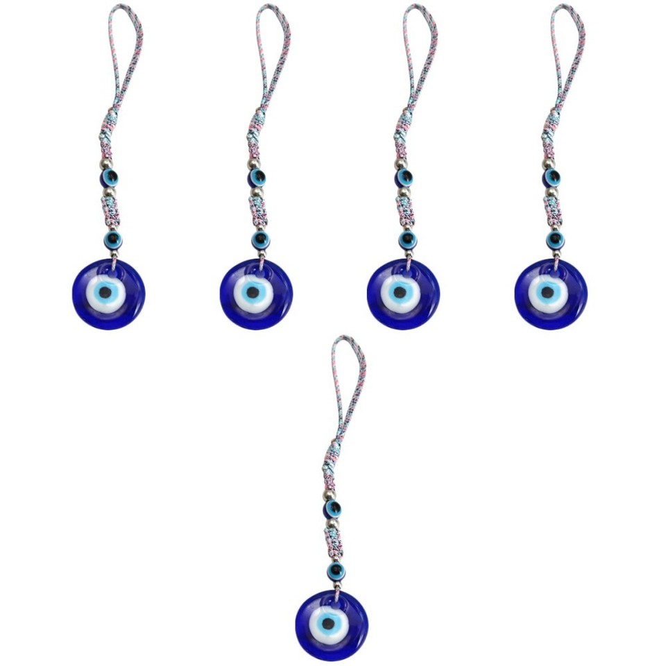 5 Count Evil Eye Small Hanging Charm Ornament Keyring Car Holder | eBay UK