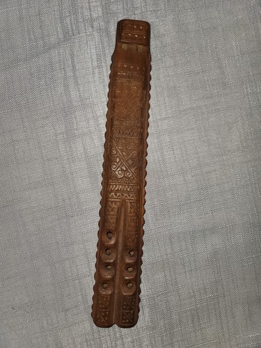 Vintage Wooden Double Flute Hand Carved Folk Musical Instrument | eBay