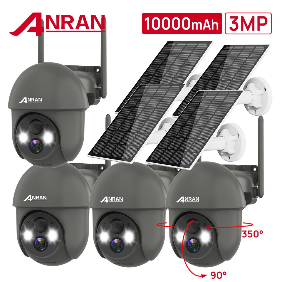 Wireless Security Camera Solar 1296P HD Home CCTV PTZ Dome PIR Night ...