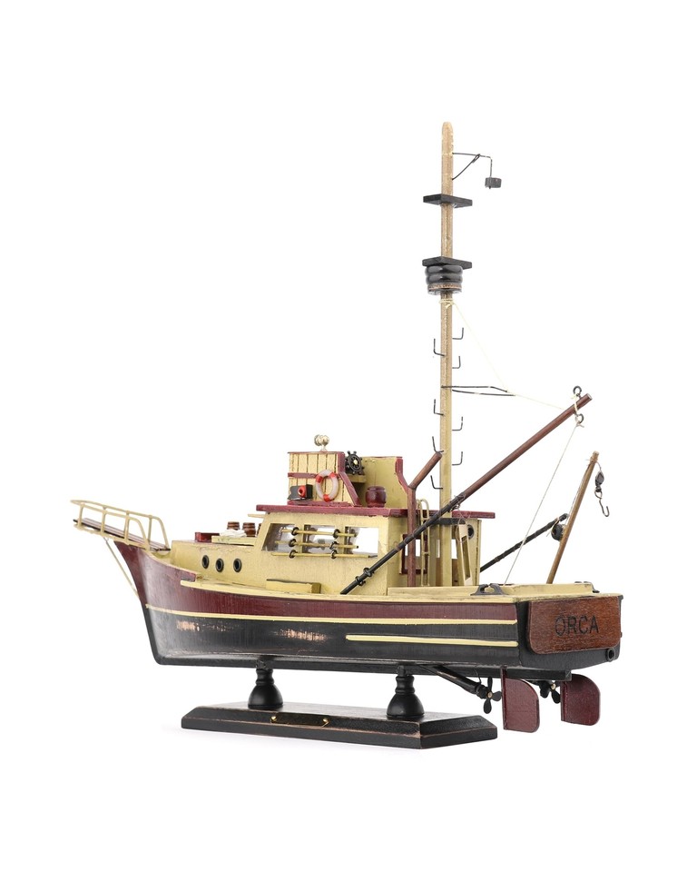 Jaws Orca Wooden Ship Model Shark Fishing Boat Pre-Assembled Antique ...