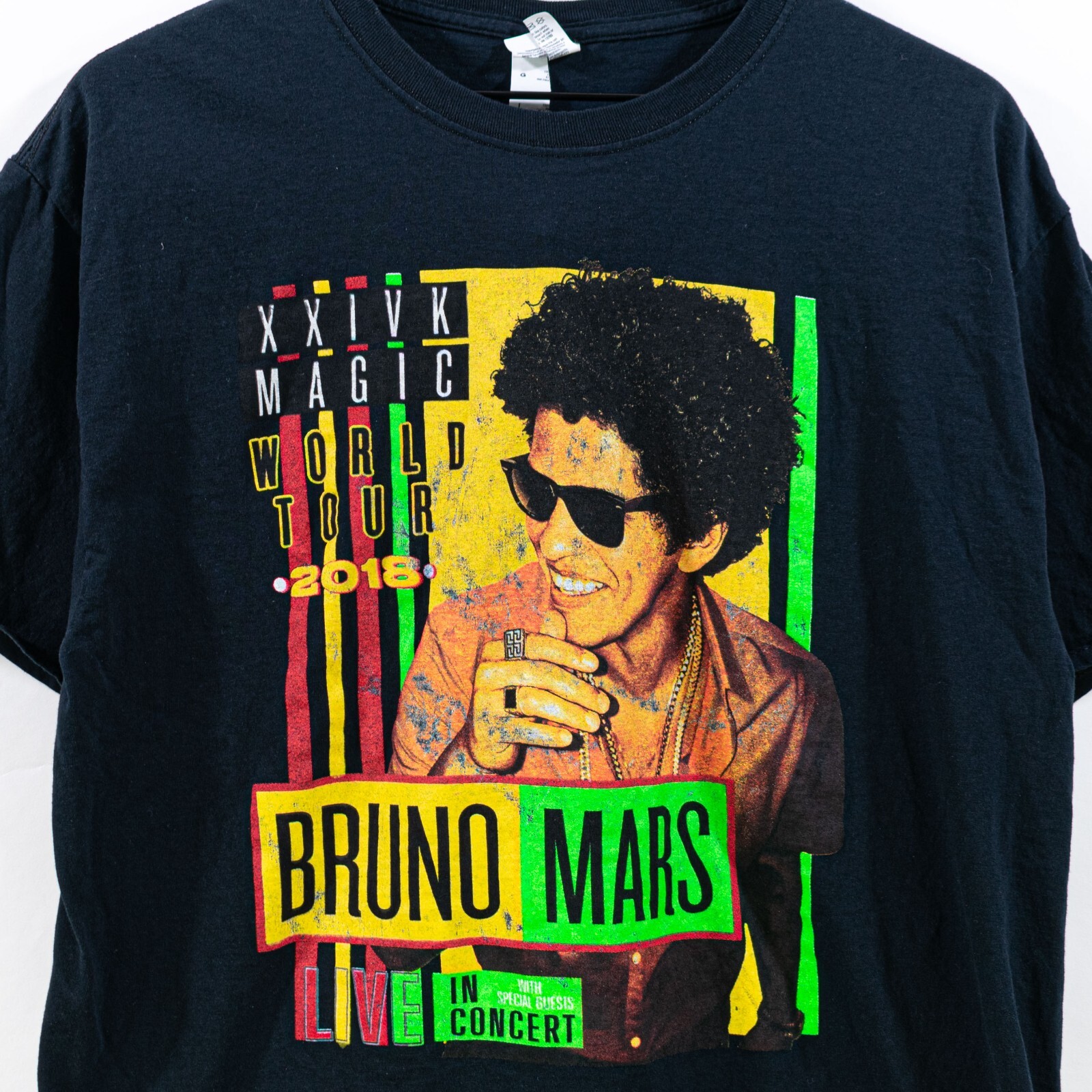 2018 Bruno Mars 24K Magic World Tour T-Shirt Large Y2… - Gem