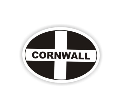 Cornwall Oval Sticker 140m x 100mm Decal Stickers Car Van Bumper Window ...