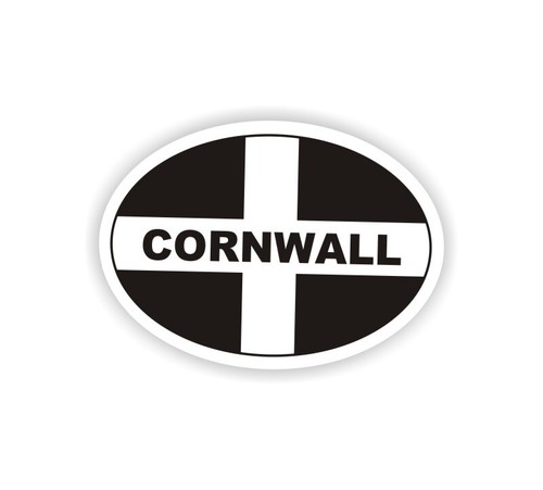 Cornwall Oval Sticker 140m x 100mm Decal Stickers Car Van Bumper Window ...