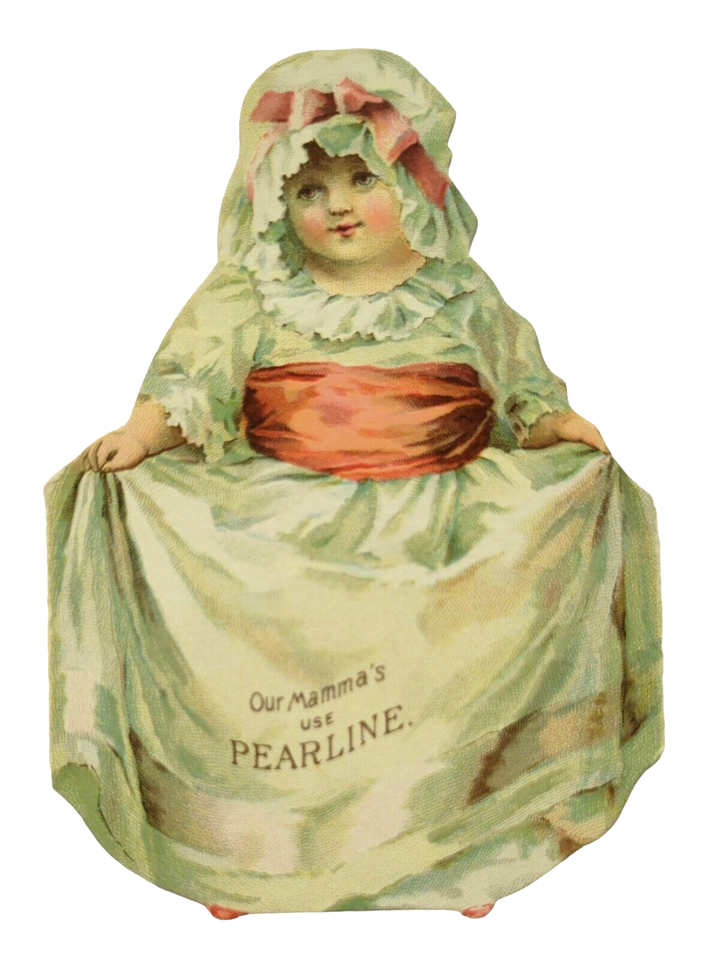 1800s Victorian Trade Card Our Mamma's Use Pearline Cleaner Die Cut ...