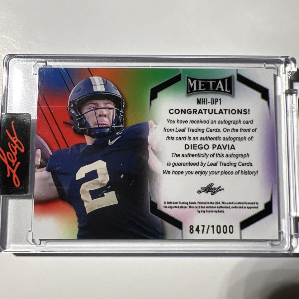 2025 Leaf Metal Authentics Diego Pavia ON CARD "Vandy we Turnt ...
