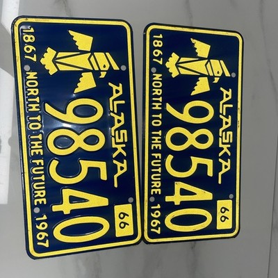 1966 1967 Alaska License Plate Pair 98540 Totem Pole | eBay