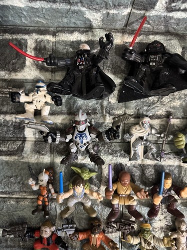 36 Older Star Wars Galactic Heroes Toys Dirge Maul Windy Vader Yoda Obi ...