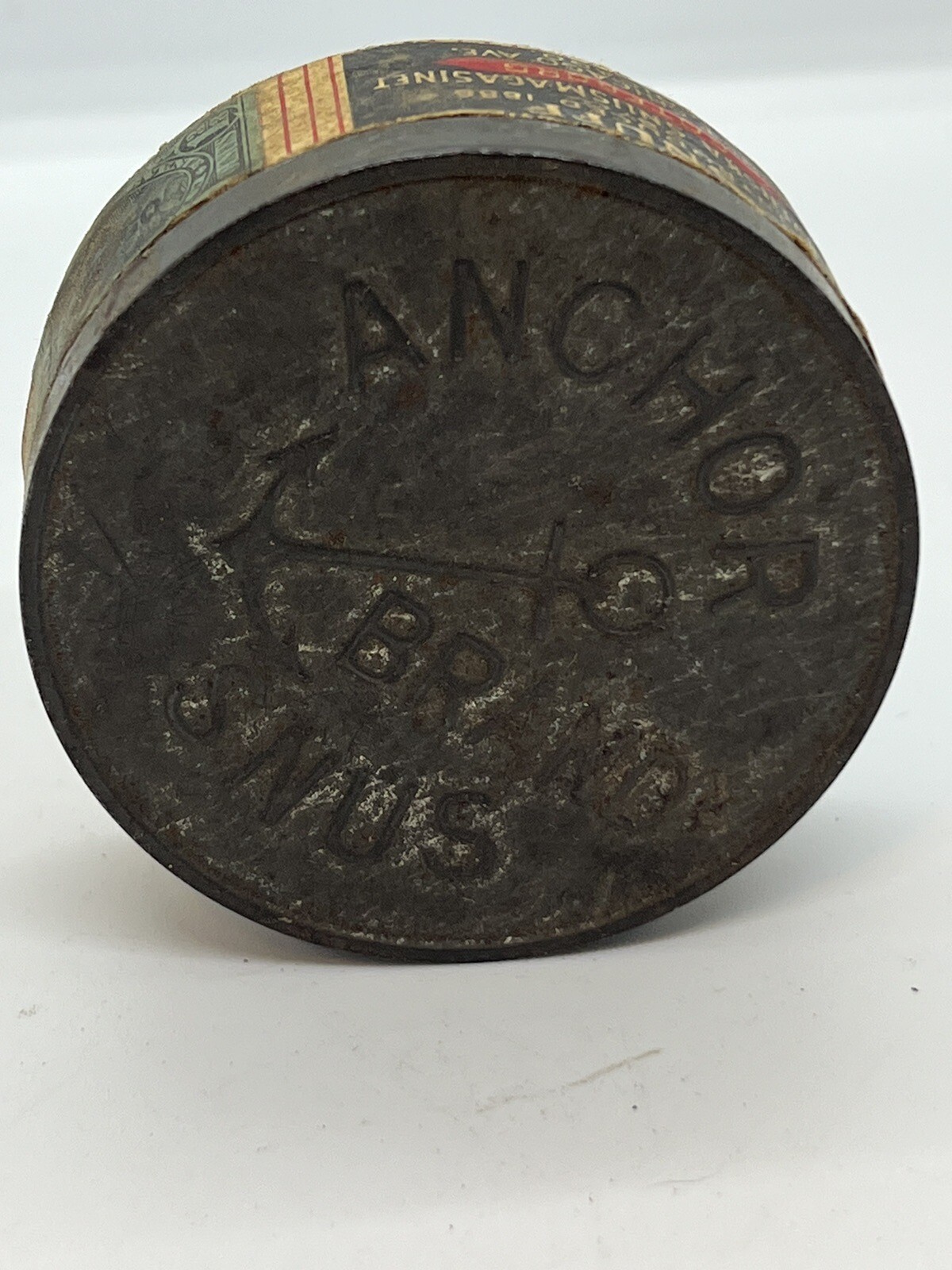 Antique ANCHOR BRAND SNUS Tin w/ Label Snuff Container Tin Lid Chicago ...