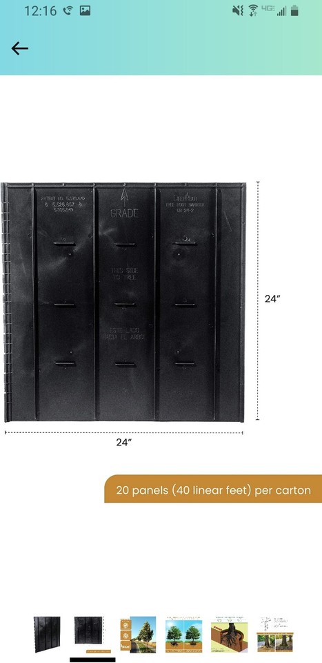 DeepRoot UB 24-2 Tree Root Barrier D x 24” W 40lf Black Inch Depth 20 Panels | eBay